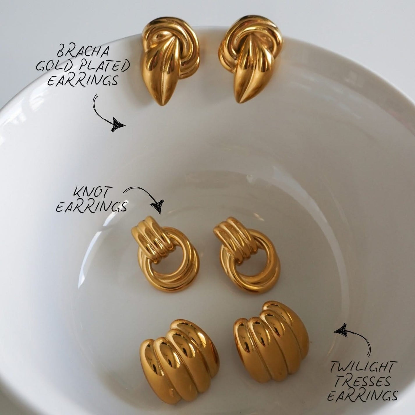 Bracha Gold Plated Earrings | Mabel Love Co.