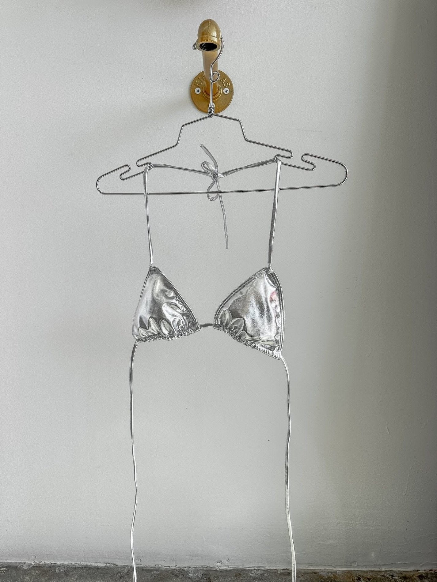 METALLIC 2 PIECE SILVER BIKINI - Swimwear | Mabel Love Co